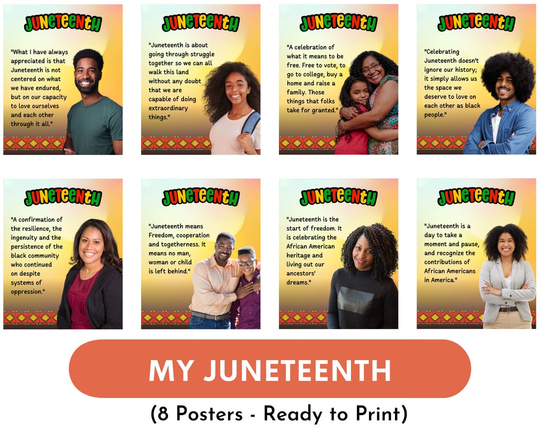 My Juneteenth Posters (set of 8), Freedom Posters, Inspirational ...