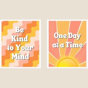 Groovy Growth Mindset Inspirational Posters (set of 8), Retro Growth ...