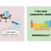 Set of 8 Funny Science Puns Posters, Chemistry Puns Posters, Science ...