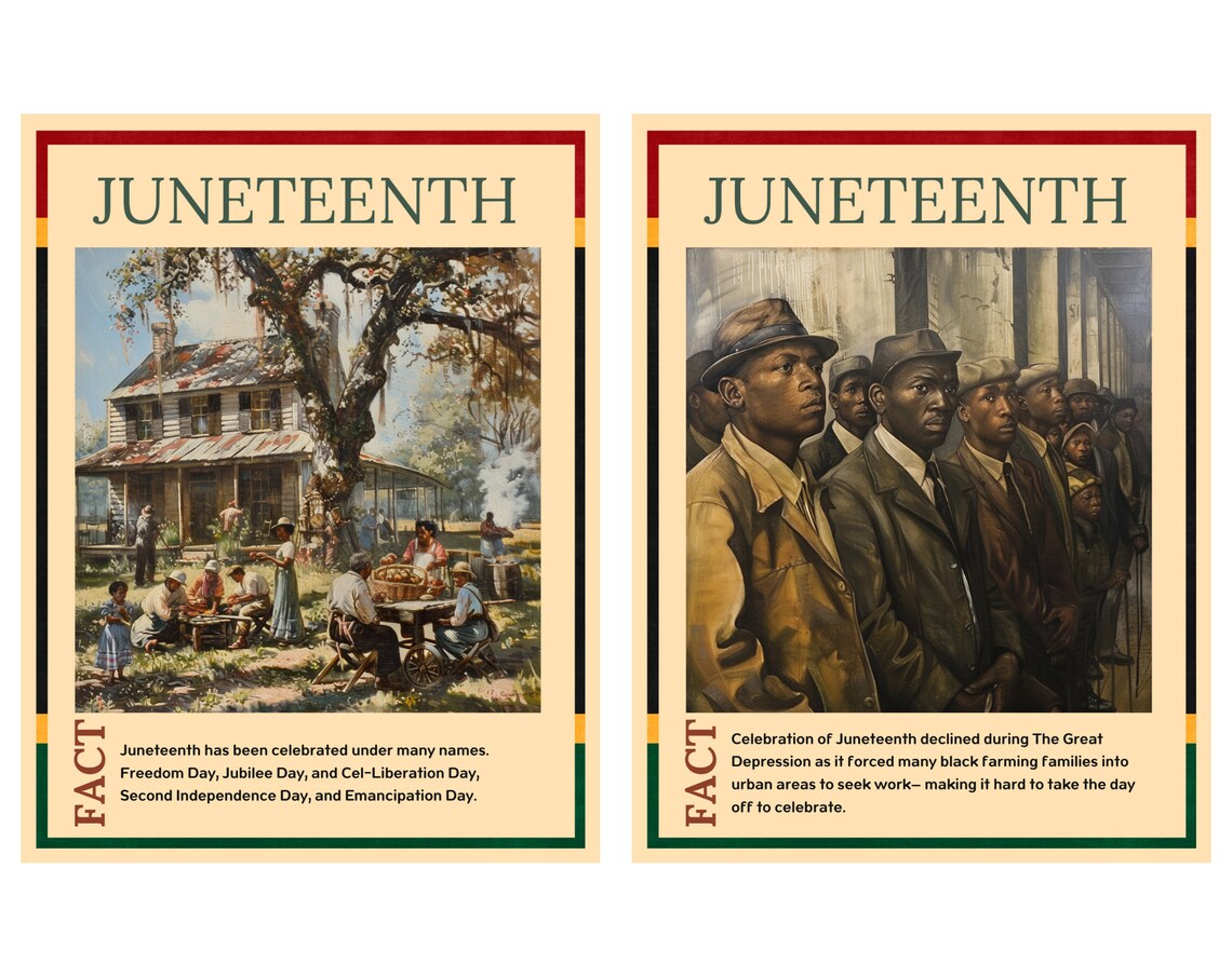 Juneteenth History Posters set of 8, Freedom Posters, Juneteenth ...
