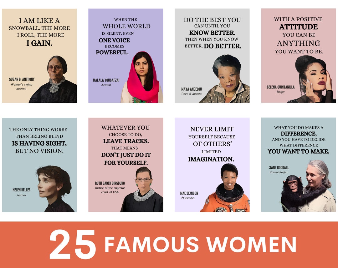 Famous Women Posters, Women's History Month, Boho Theme, Inspiring ...