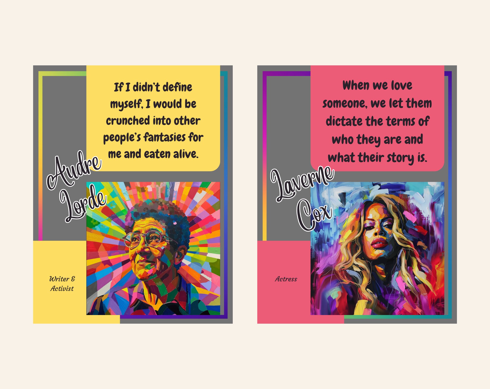 Famous LGBTQ Icons 16 Posters, Grey Theme, Famous LGBTQ Leaders, Pride ...