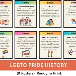 LGBTQ PRIDE History set of 8 Posters Pride Month Posters - Etsy