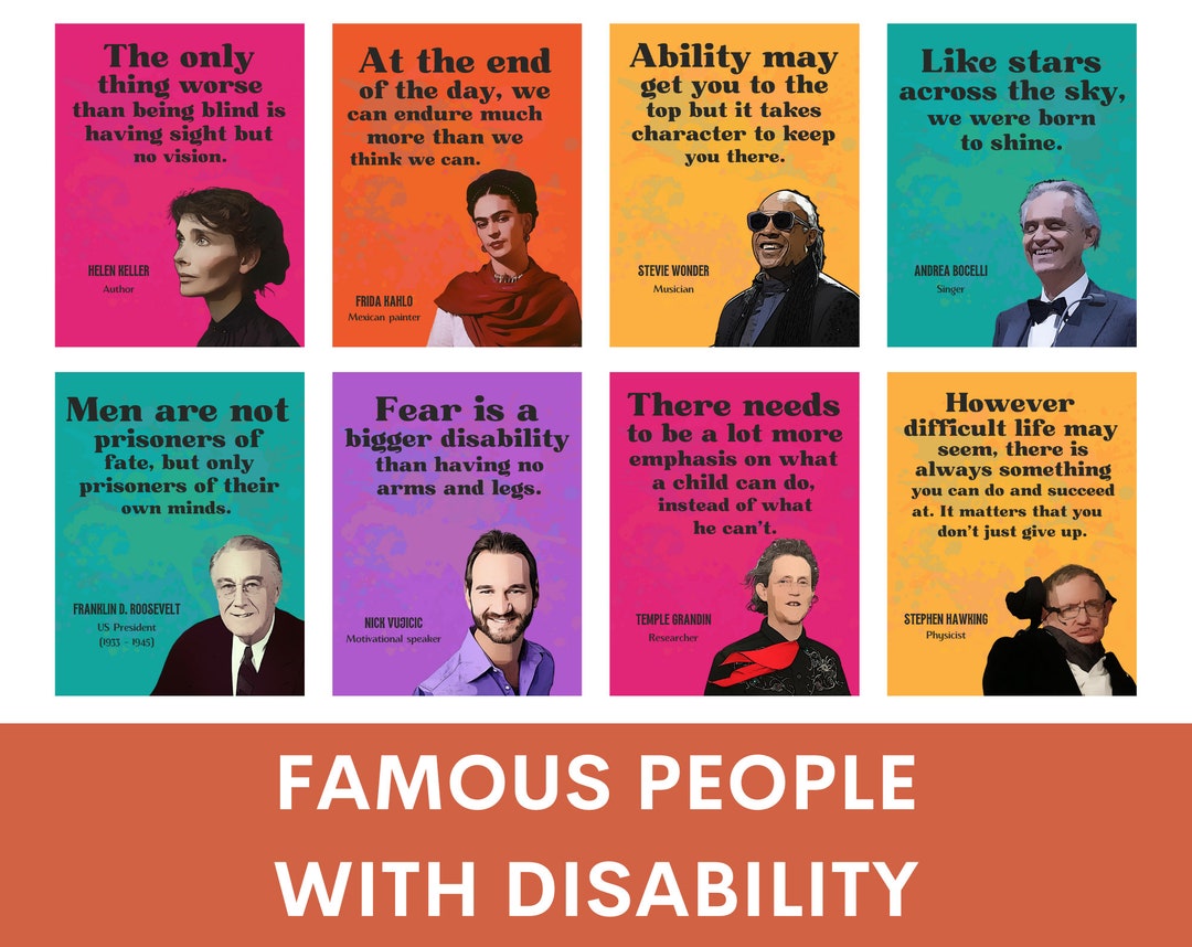 Famous People With Disability Posters (set of 8), Disability Awareness ...