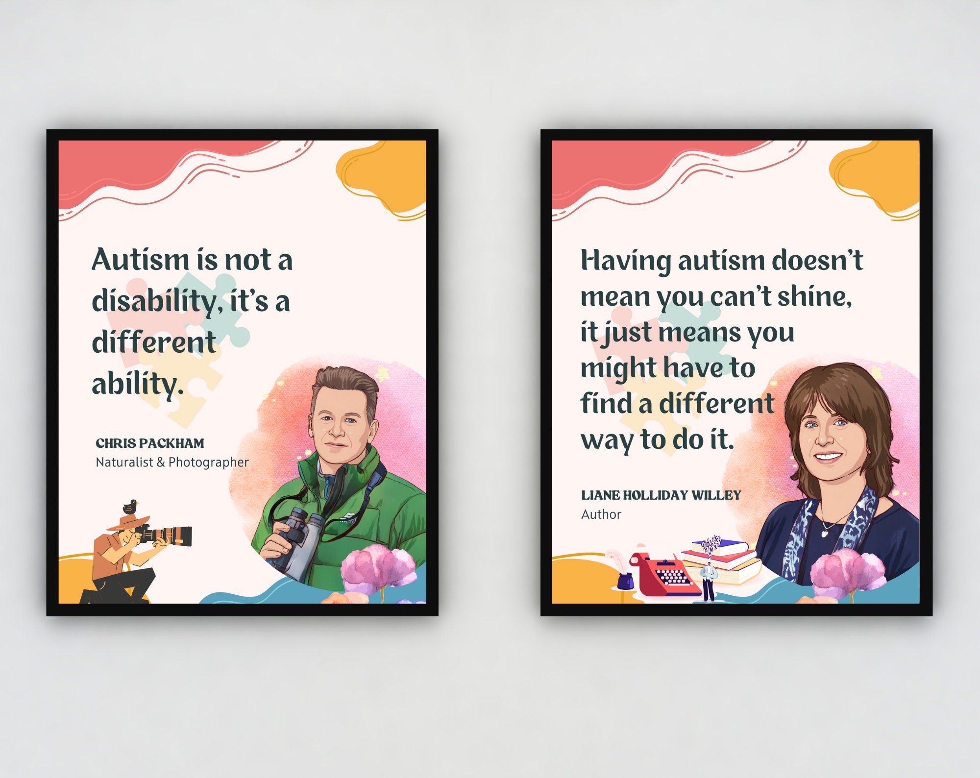 Famous People With Autism Postersset of 8, Autism Awareness, Famous ...