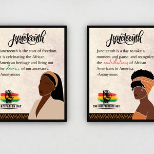 My Juneteenth Posters (set of 8), Freedom Day Posters, Inspirational ...