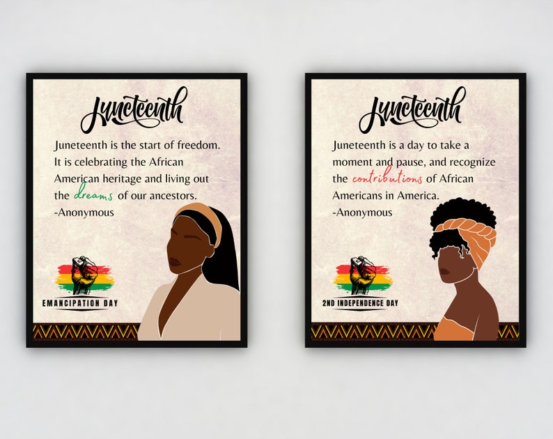 My Juneteenth Posters set of 8, Freedom Day Posters, Inspirational ...