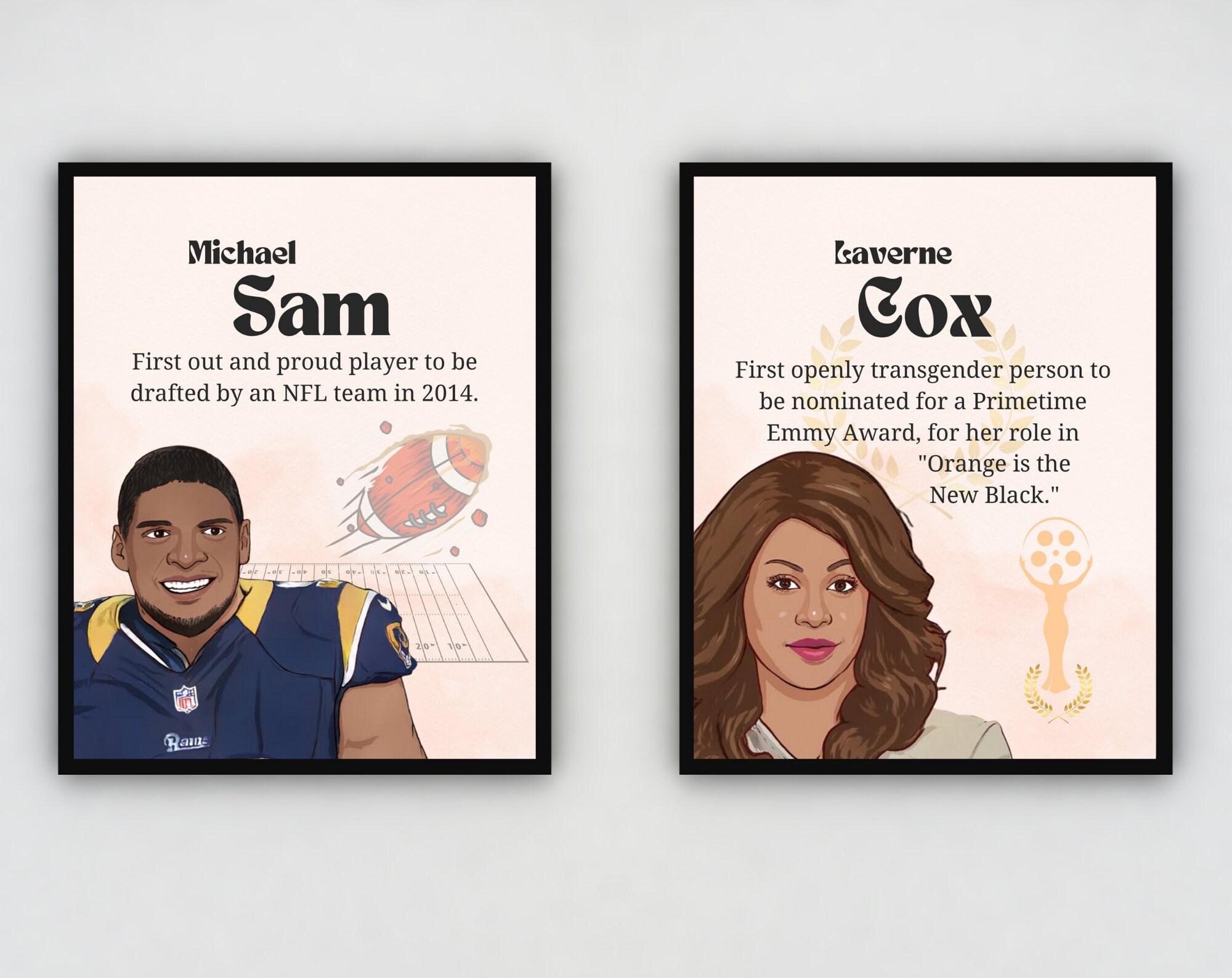 LGBTQ+ Leaders (set of 8 Posters), Famous LGBTQ Pioneers Posters, Pride ...