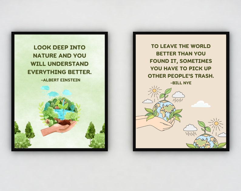 Earth Quotes Posters (set of 8), Environment Quotes, World Earth Day ...