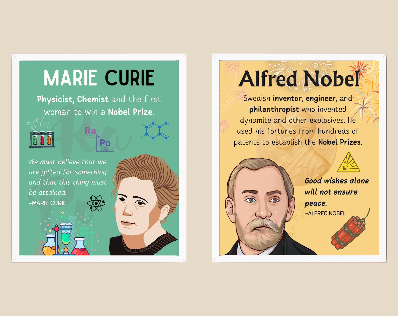 Famous Scientists (set of 8) Posters, Science Classroom Decor, Middle ...
