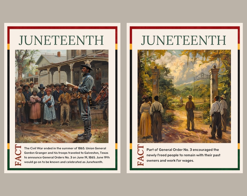 Juneteenth History Posters set of 8, Freedom Posters, Juneteenth ...