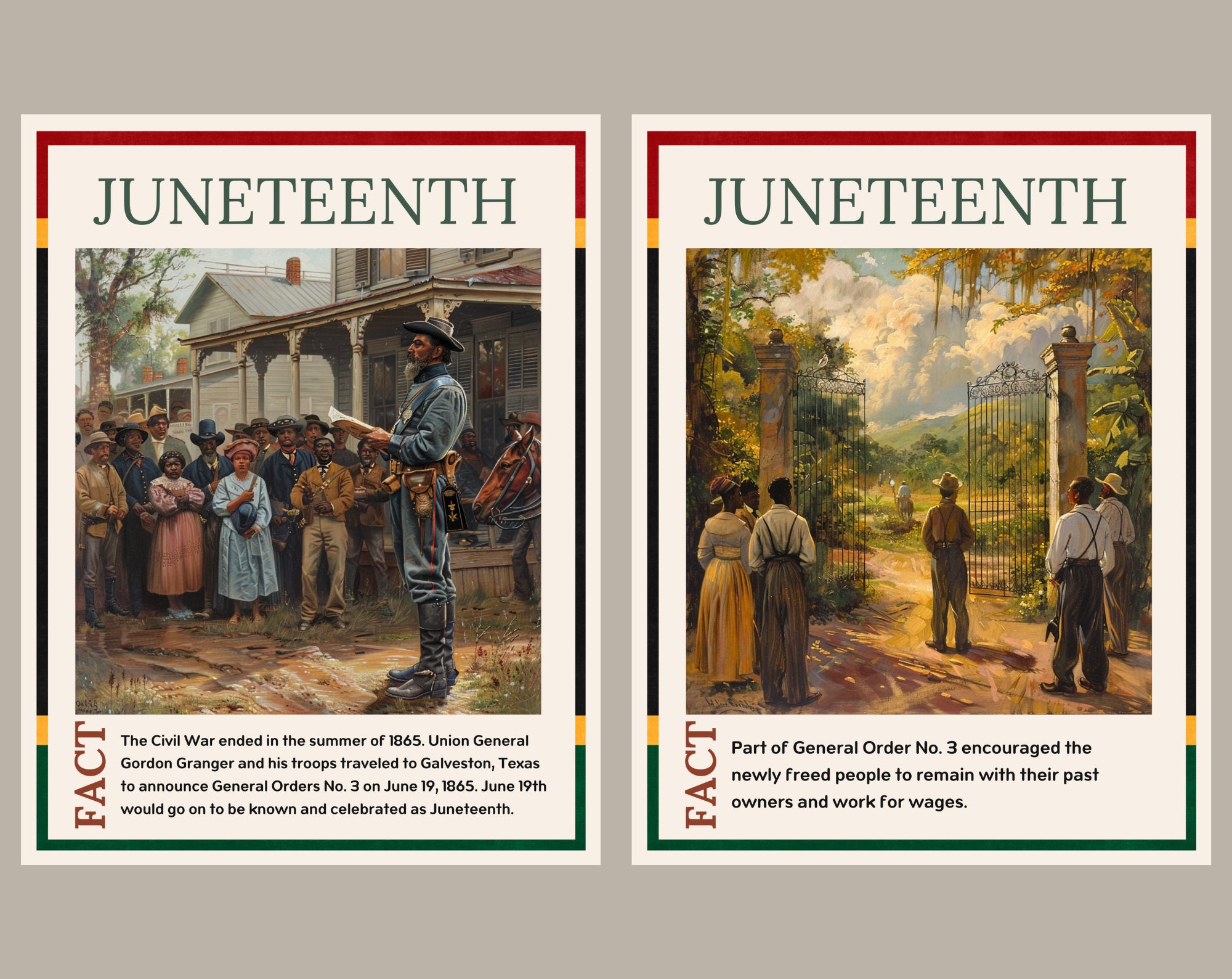 Juneteenth History Posters set of 8, Freedom Posters, Juneteenth ...