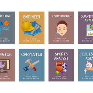 Math Careers Posters Set of 30, Math Classroom Decor, Educational ...