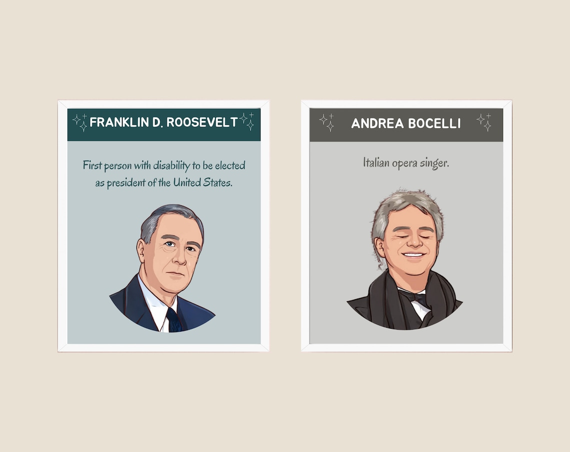 Famous People With Disability Posters set of 8, Disability Awareness ...