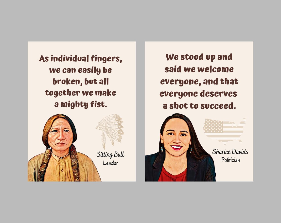 Native American Heritage Month, Famous Native Americans Posters (set of ...