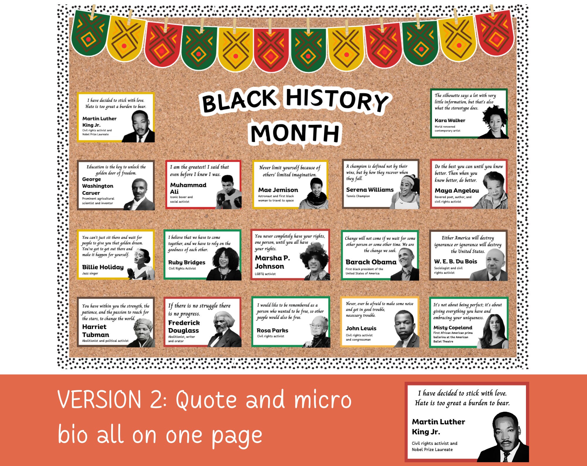 Black History Month Bulletin Board, Famous Black Leaders, Influential ...
