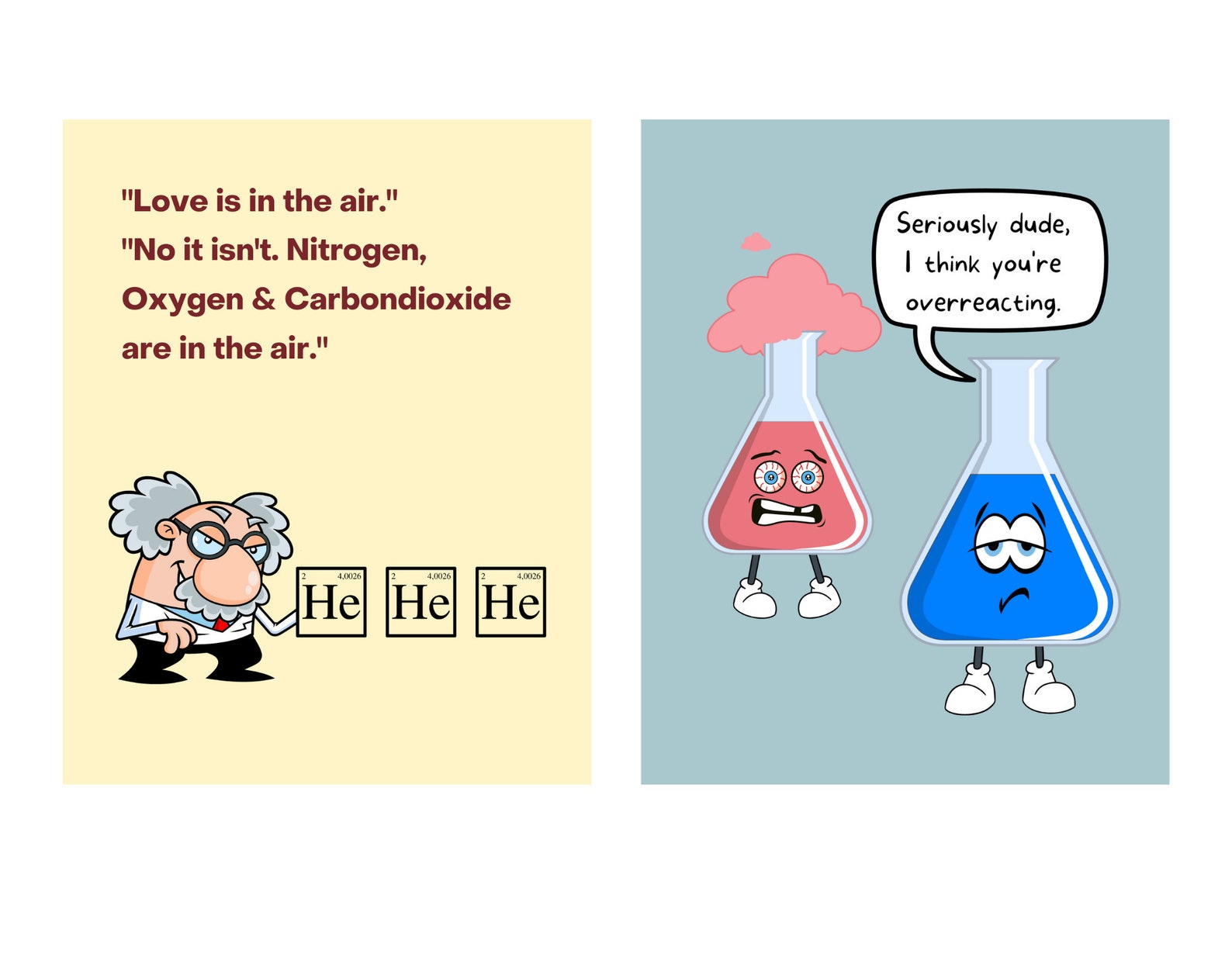 Set of 8 Funny Science Puns Posters, Chemistry Puns Posters, Science ...