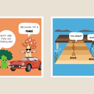 Funny Biology Puns Posters (set of 8), Science Biology Jokes, Science ...