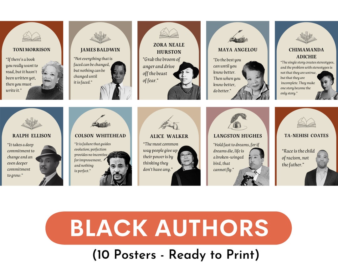 Famous Black Authors Posters, Black Thought Leaders, Black History ...