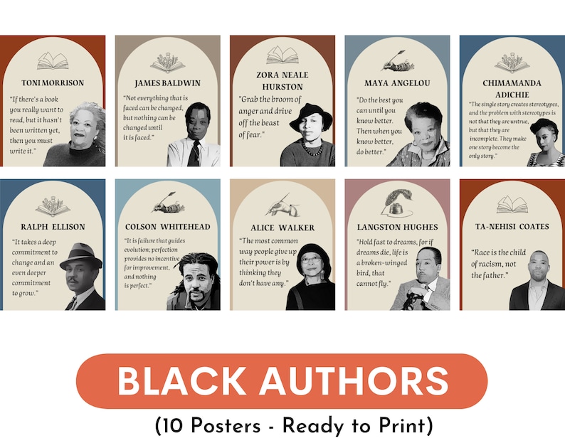 Famous Black Authors Posters, Black Thought Leaders, Black History ...