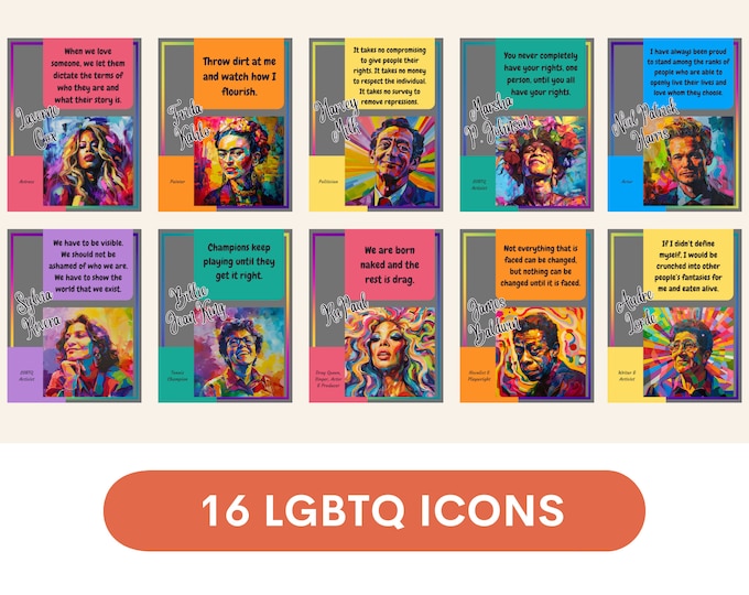 LGBTQ+ Quotes (set of 8) Printables, LGBT History Month Posters, Pride ...