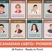 Canadian LGBTQ+ Leaders (set of 8), Famous LGBTQ Pioneers Posters ...