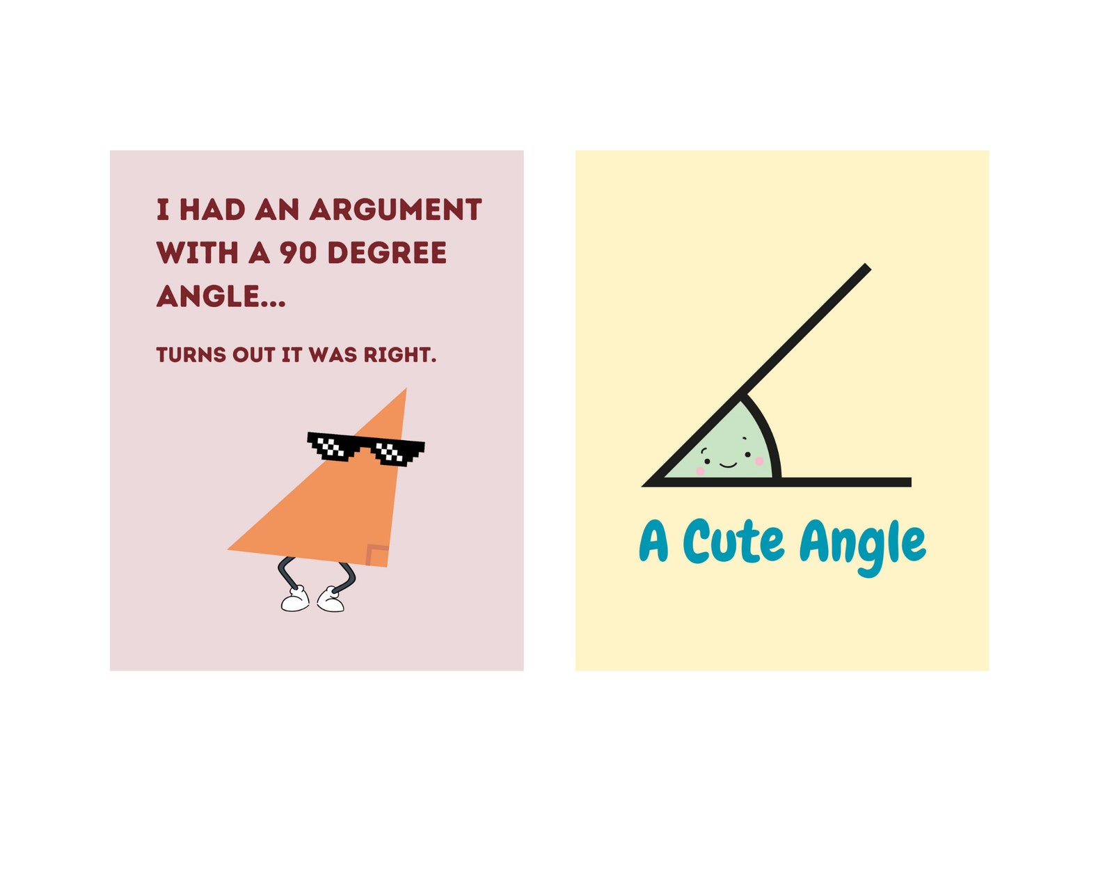 Set of 8 Math Posters, Math Puns and Jokes, Math Classroom, Educational ...