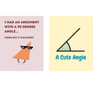 Set of 8 Math Posters, Math Puns and Jokes, Math Classroom, Educational ...