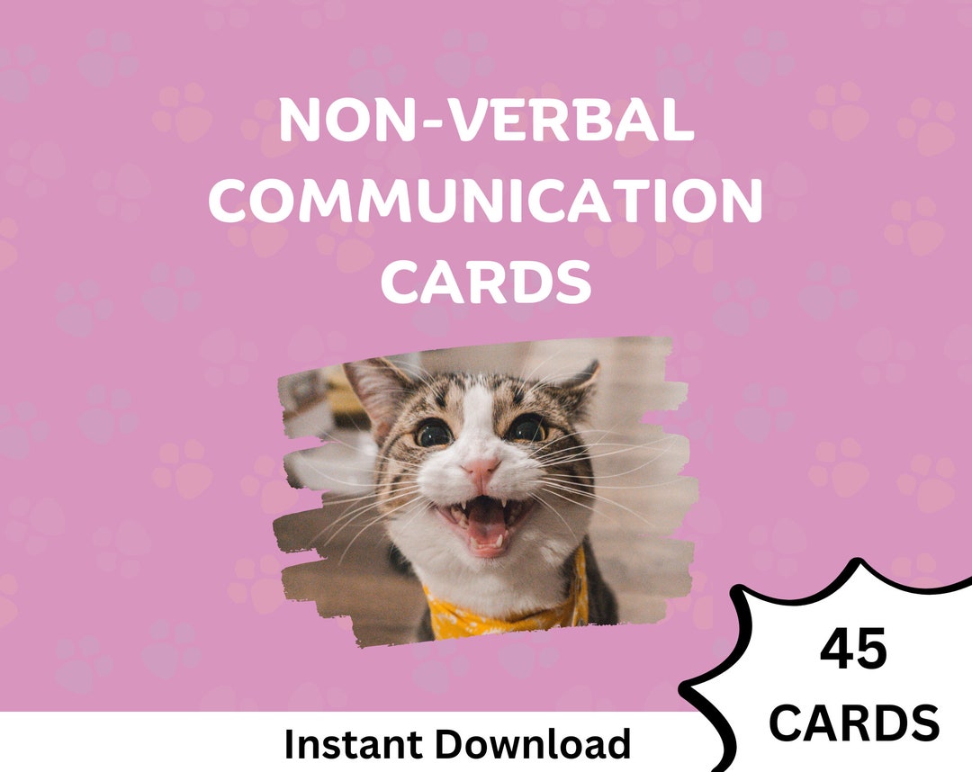 Nonverbal Communication Cards - Cat Edition (45 Cards), Communication ...