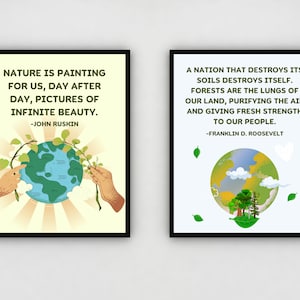 Earth Quotes Posters (set of 8), Environment Quotes, World Earth Day ...