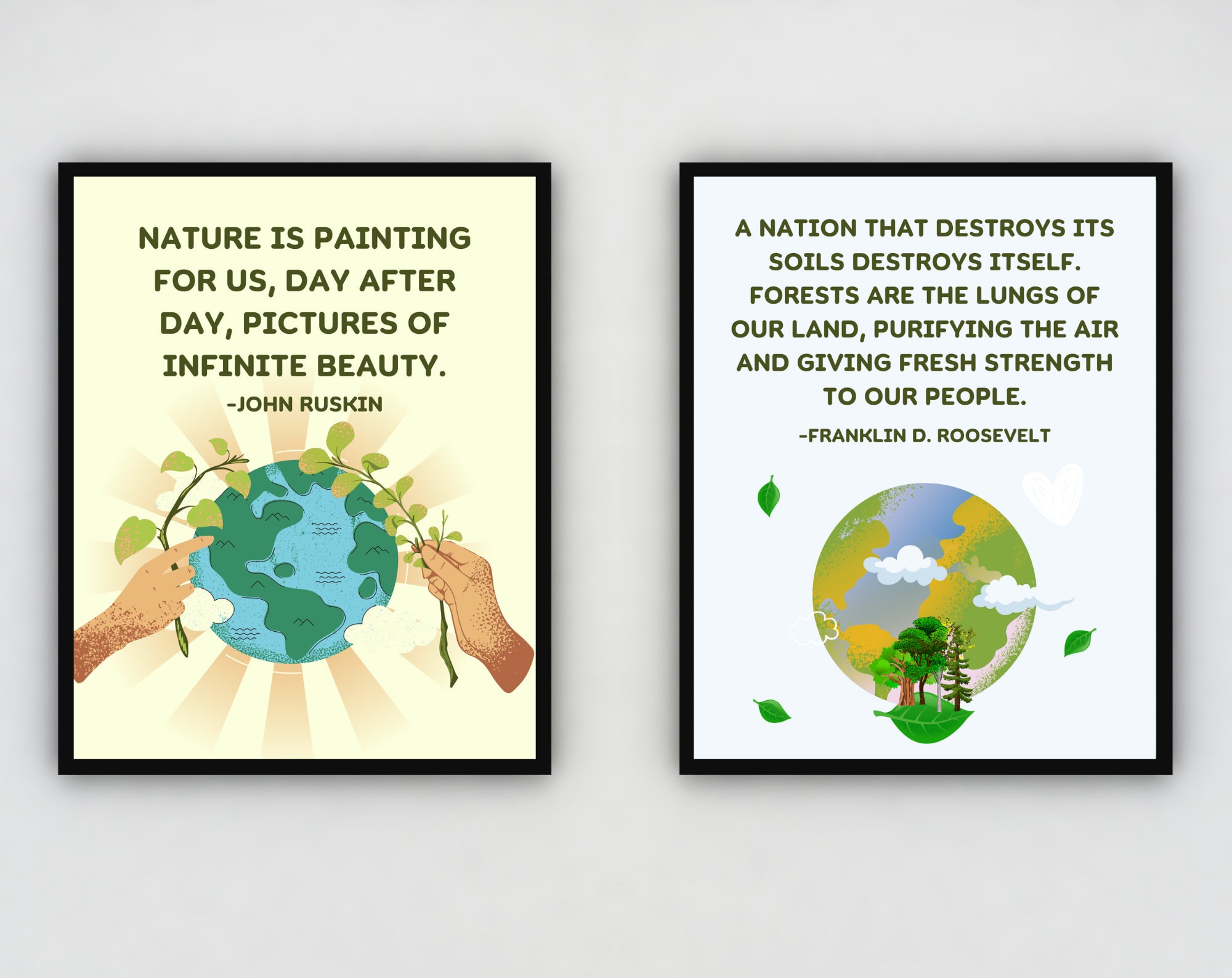 Earth Quotes Posters (set of 8), Environment Quotes, World Earth Day ...