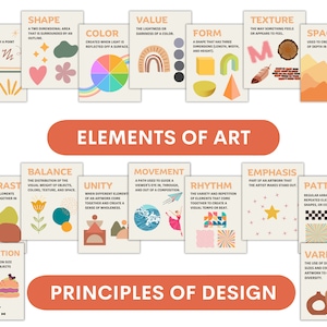 Elements of Art and Principles of Design Posters Bundle, Art Classroom ...