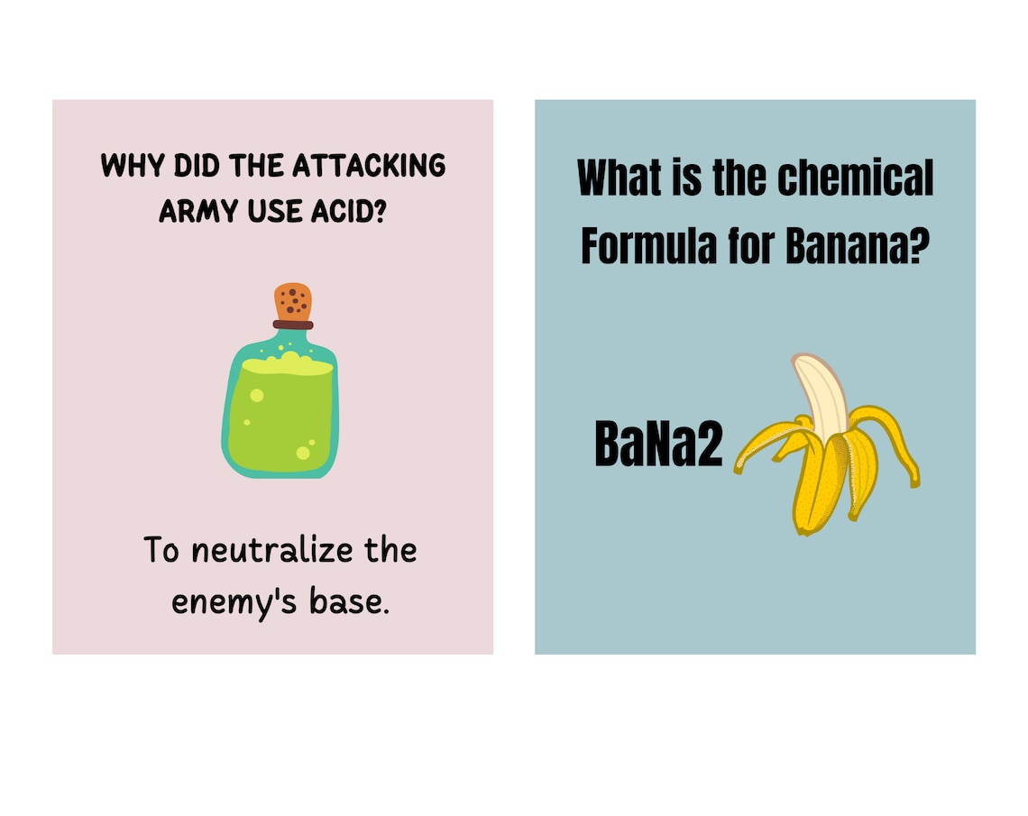Vol2 (set of 8) Funny Science Puns Posters, Chemistry Puns Posters ...