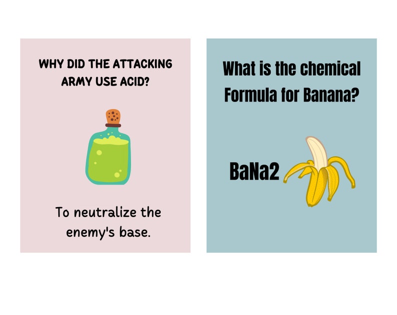 Vol2 (set of 8) Funny Science Puns Posters, Chemistry Puns Posters ...