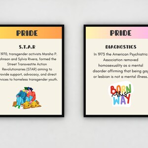 LGBTQ+ PRIDE History (set of 8 Posters), Pride Month Posters, Classroom ...