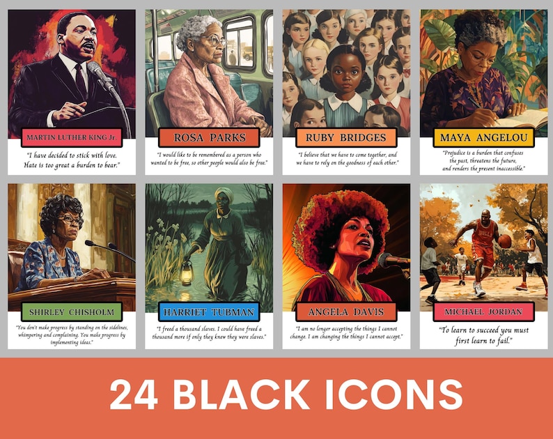 Famous Black Leaders, Black Icons, Black History Month Posters ...