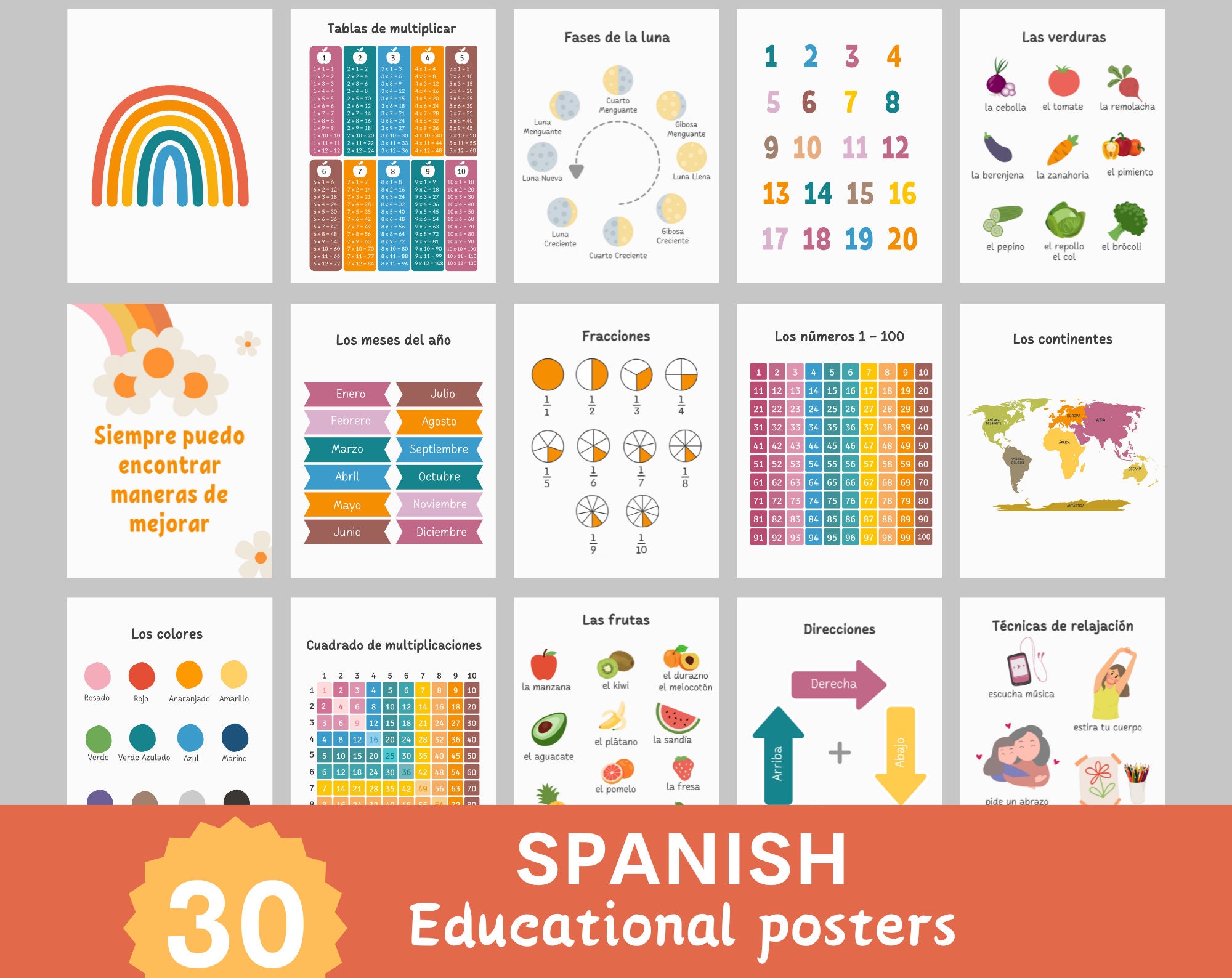 Spanish Classroom Posters 30 Posters, Spanish Classroom Decor, Spanish ...