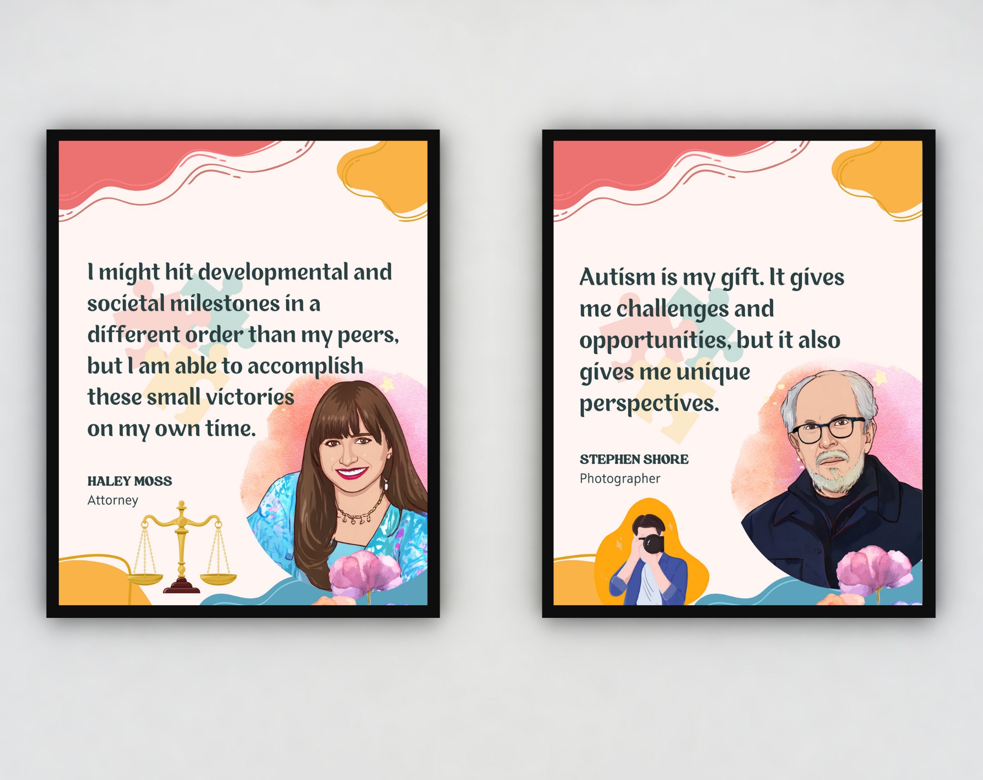 Famous People With Autism Postersset of 8, Autism Awareness, Famous ...