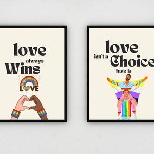 LGBTQ Quotes (set of 8 Posters), Pride Month Posters, LGBTQ Love ...