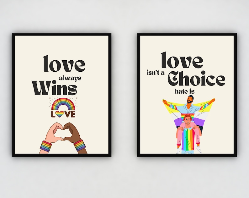 LGBTQ Quotes set of 8 Posters, Pride Month Posters, LGBTQ Love ...