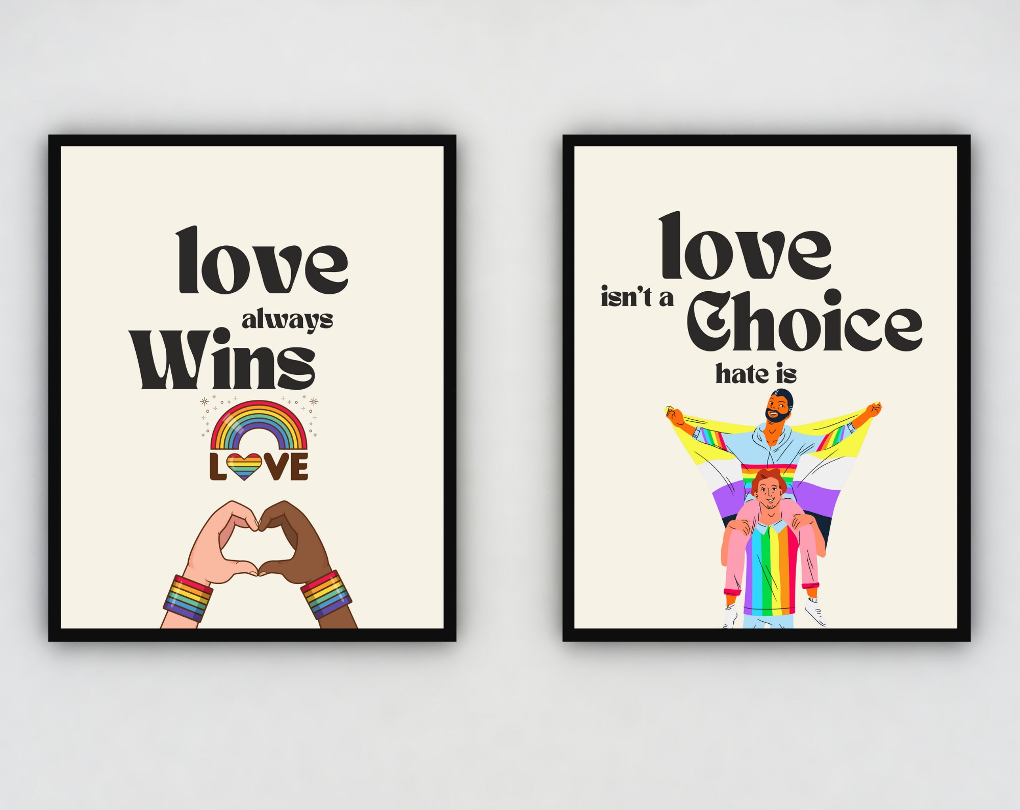 LGBTQ Quotes set of 8 Posters, Pride Month Posters, LGBTQ Love ...