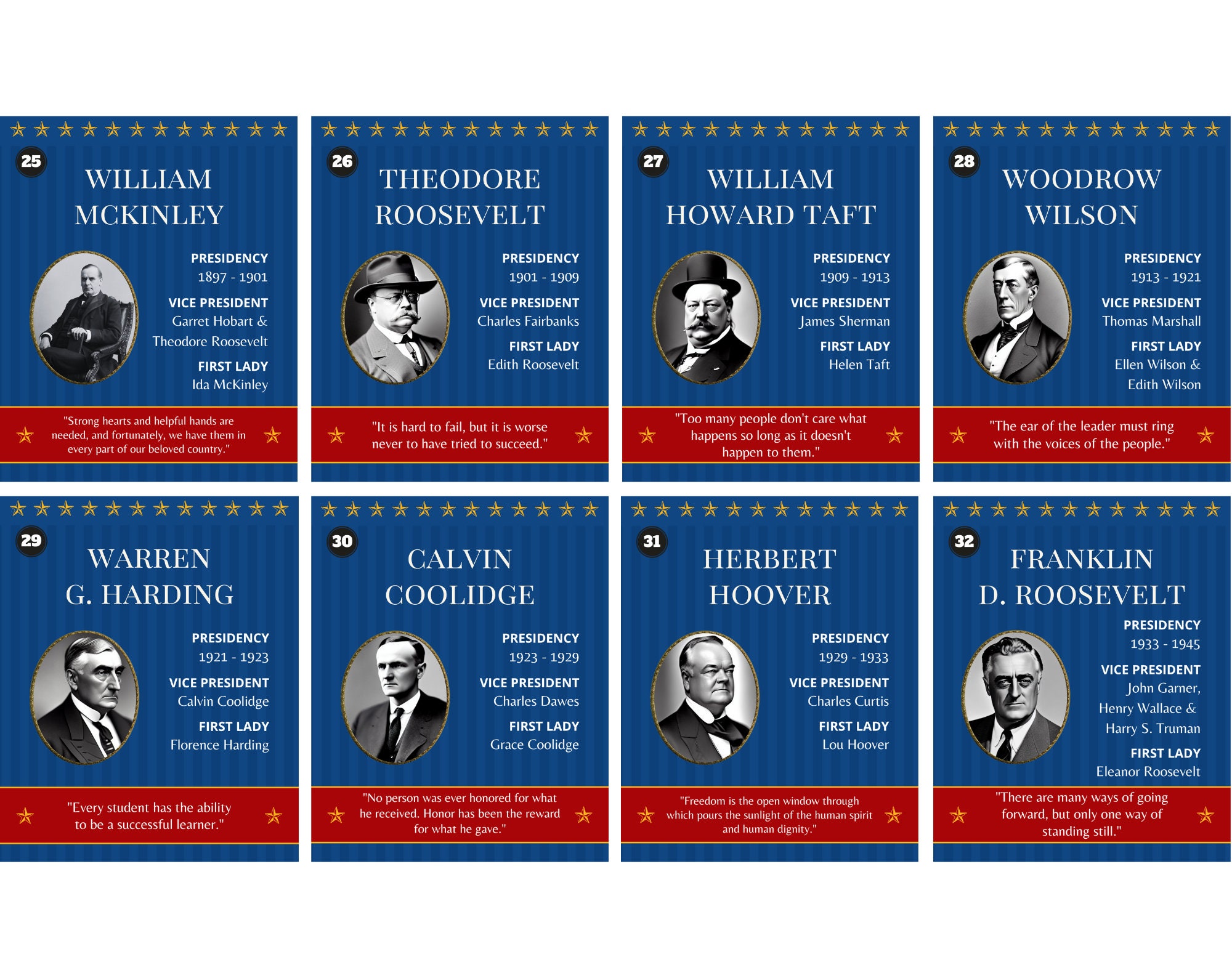 US Presidents Posters, United States Presidents, American Presidents ...