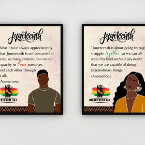 My Juneteenth Posters (set of 8), Freedom Day Posters, Inspirational ...