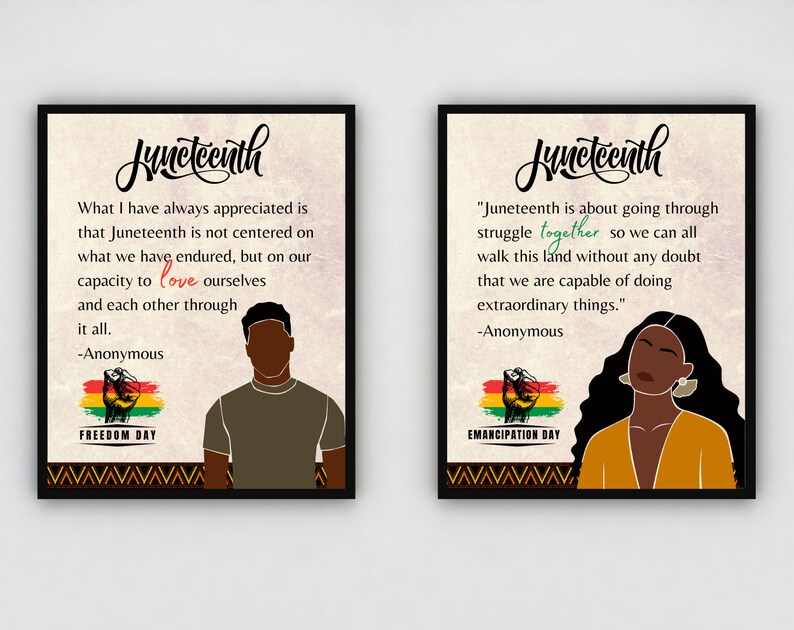 My Juneteenth Posters (set of 8), Freedom Day Posters, Inspirational ...