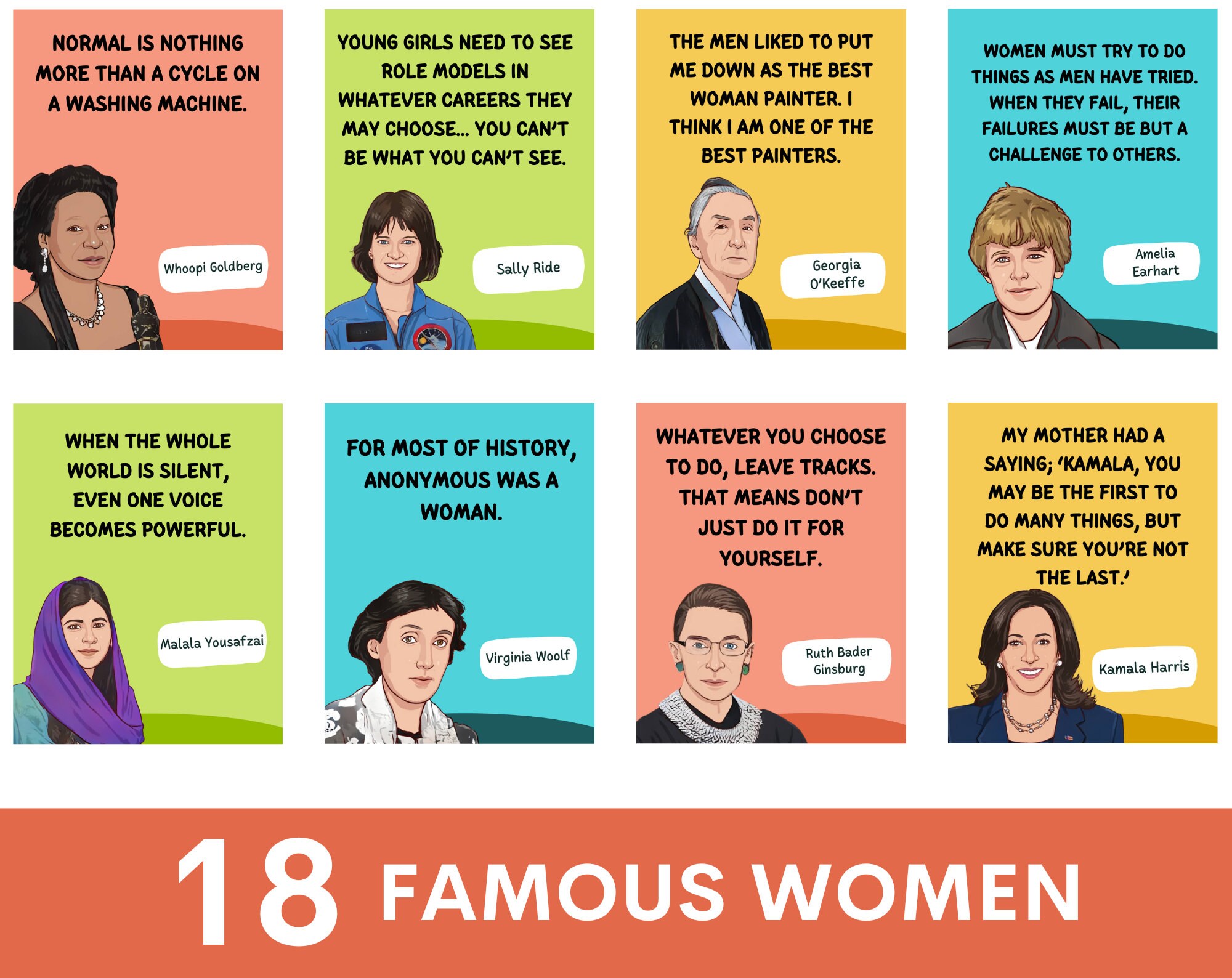 Famous Women Posters, Women's History Month, Inspiring Women in History ...
