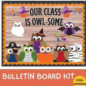 Owl Halloween Bulletin Board Kit, Halloween Owl Bulletin Board ...