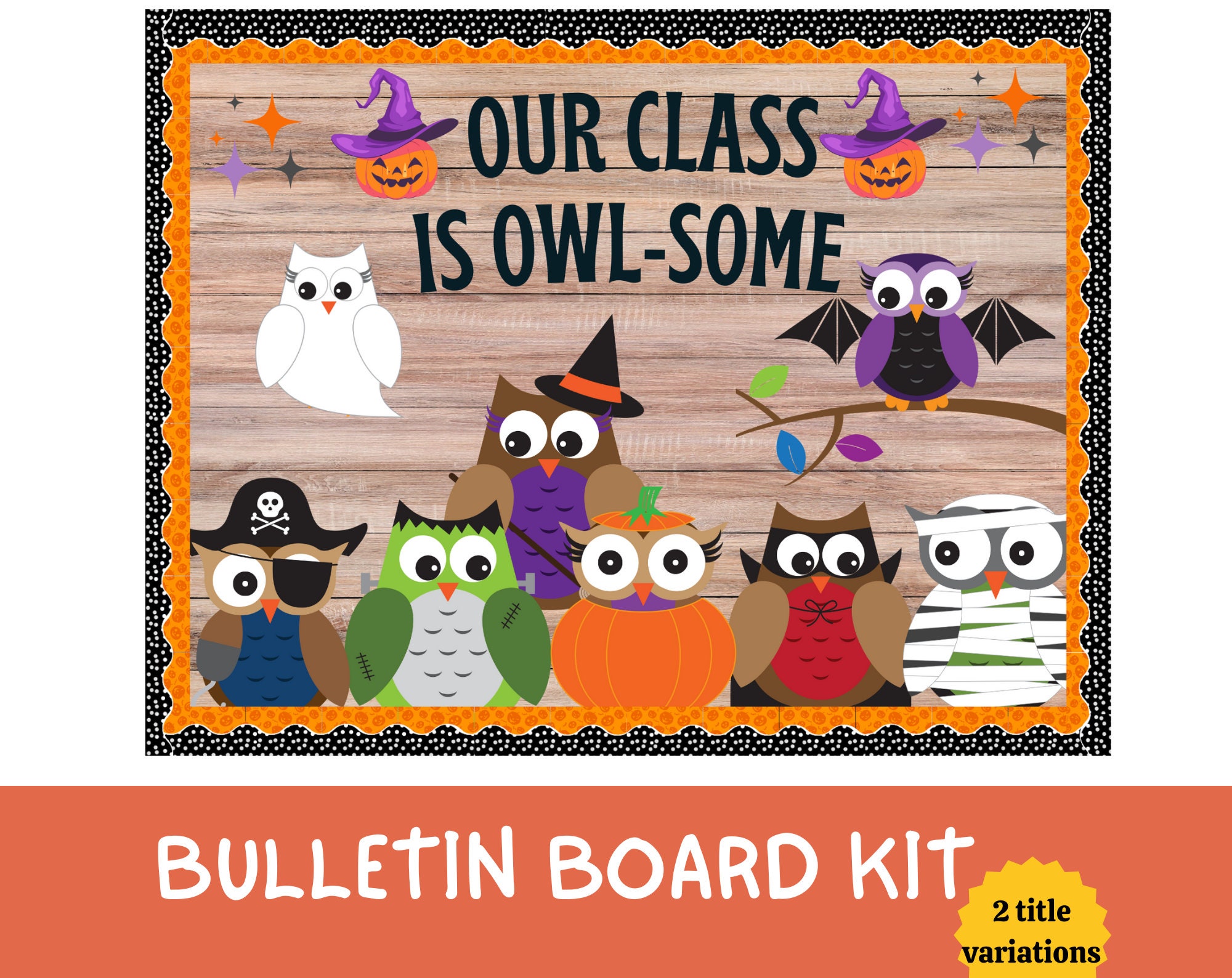 Owl Halloween Bulletin Board Kit, Halloween Owl Bulletin Board ...