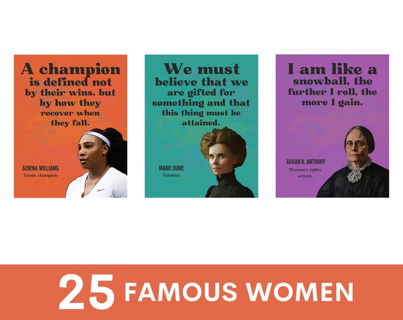 Famous Women Posters, Women's History Month, Inspiring Women in History ...