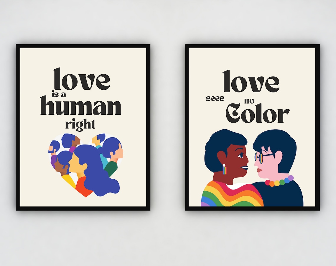 LGBTQ Quotes set of 8 Posters, Pride Month Posters, LGBTQ Love ...