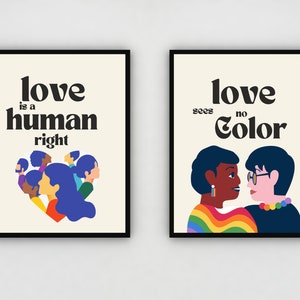 LGBTQ Quotes (set of 8 Posters), Pride Month Posters, LGBTQ Love ...